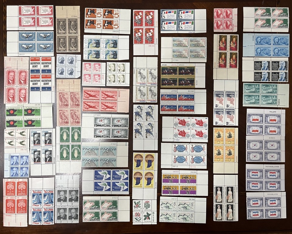 RHstamps 50 DIFFERENT 5 CENT PLATE BLOCKS MINT NOT HINGED, Mostly ...