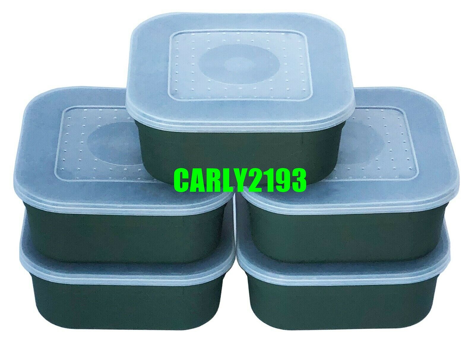 Green Fishing Maggot Bait Box Tub 1 2 3 Pint Bait Boxes ,pellet caster ...