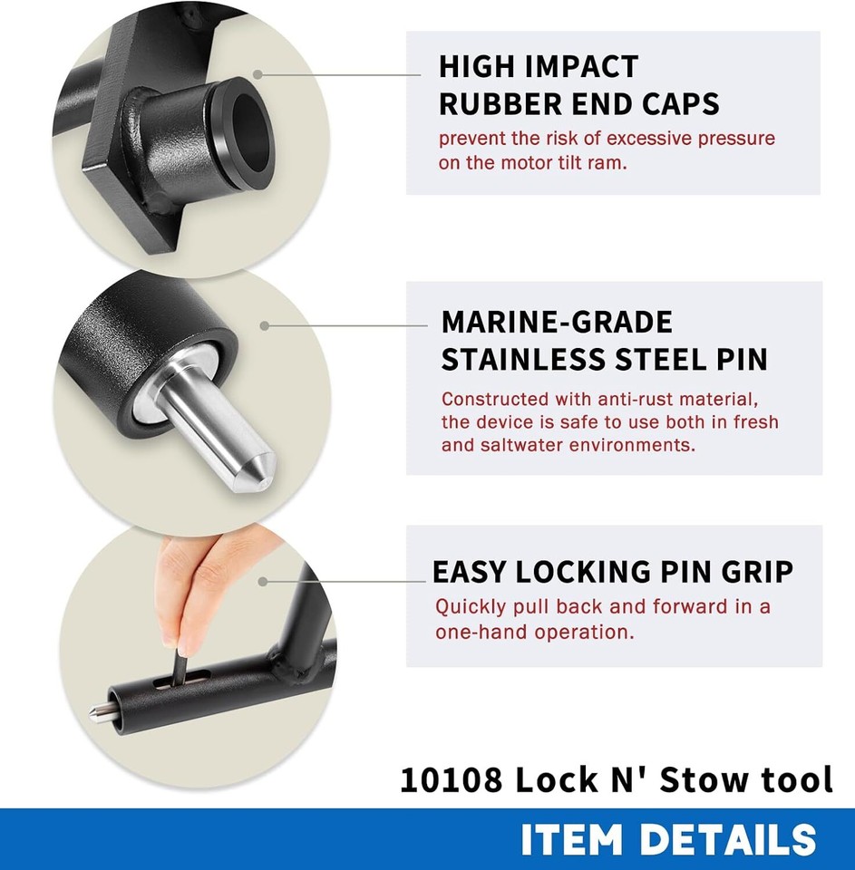 10108 Lock N' Stow Transom Saver For Mercury Outboard Motor Support ...