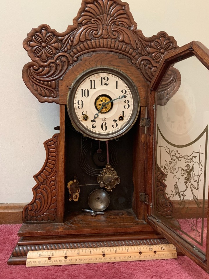 Antique E Ingraham Parlor Gingerbread Mantle Clock **Read** | eBay