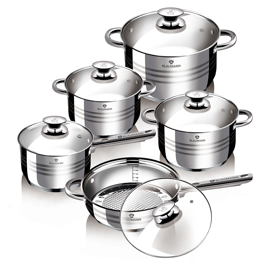 Blaumann Gourmet 10Pc Cookware Set Stainless Steel Non Stick Pots Pans ...