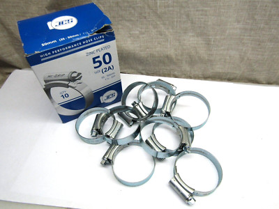 (Box of 10) JCS Zinc Plater Hose Clamps 2A 1-3/8" - 2" ID (35mm-50mm ...
