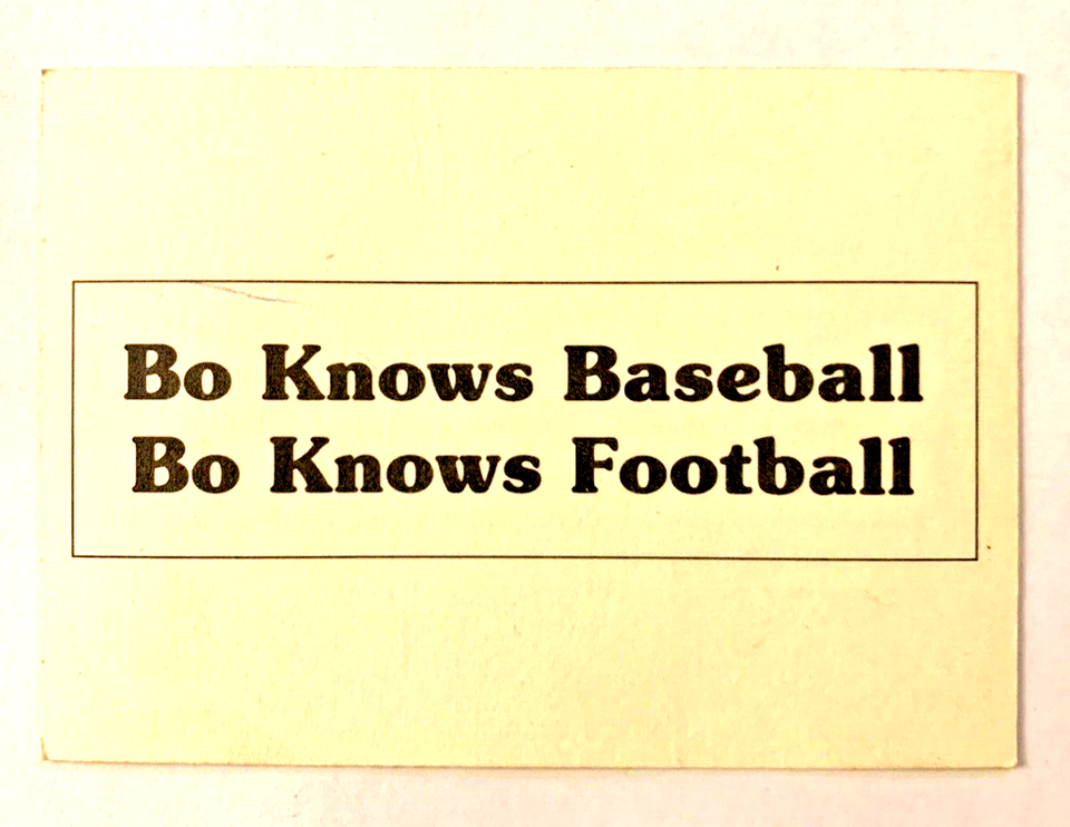 Bo Jackson Promo Oddball Bo Knows Baseball Bo Knows Football | eBay