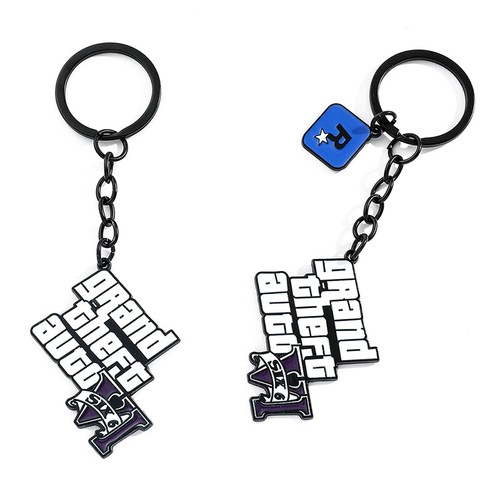 Grand Theft Auto V Keychain Cartoon Letter Metal Badge Pendant Backpack ...