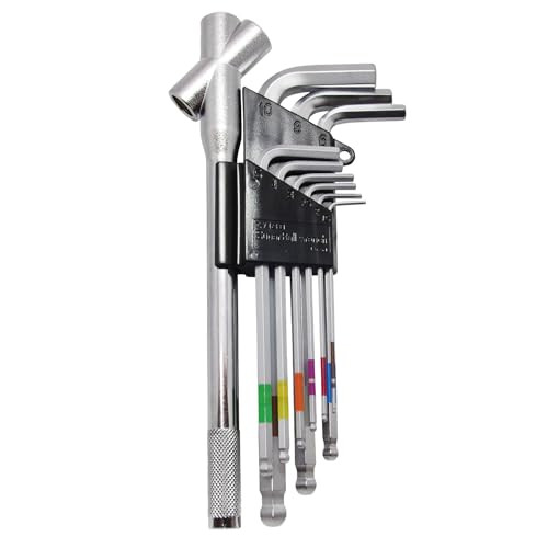 WISE Ball Point Hexagonal Wrench Set of 9 Semi-Long Triple Handle ...