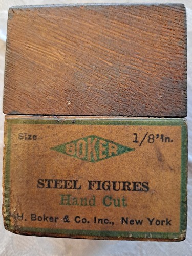 ** Vintage - H. BOKER - USA made - 1/8 inch - STEEL STAMPING SET ...