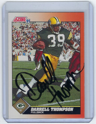 1991 PACKERS Darrell Thompson signed card Score #454 AUTO Autographed ...