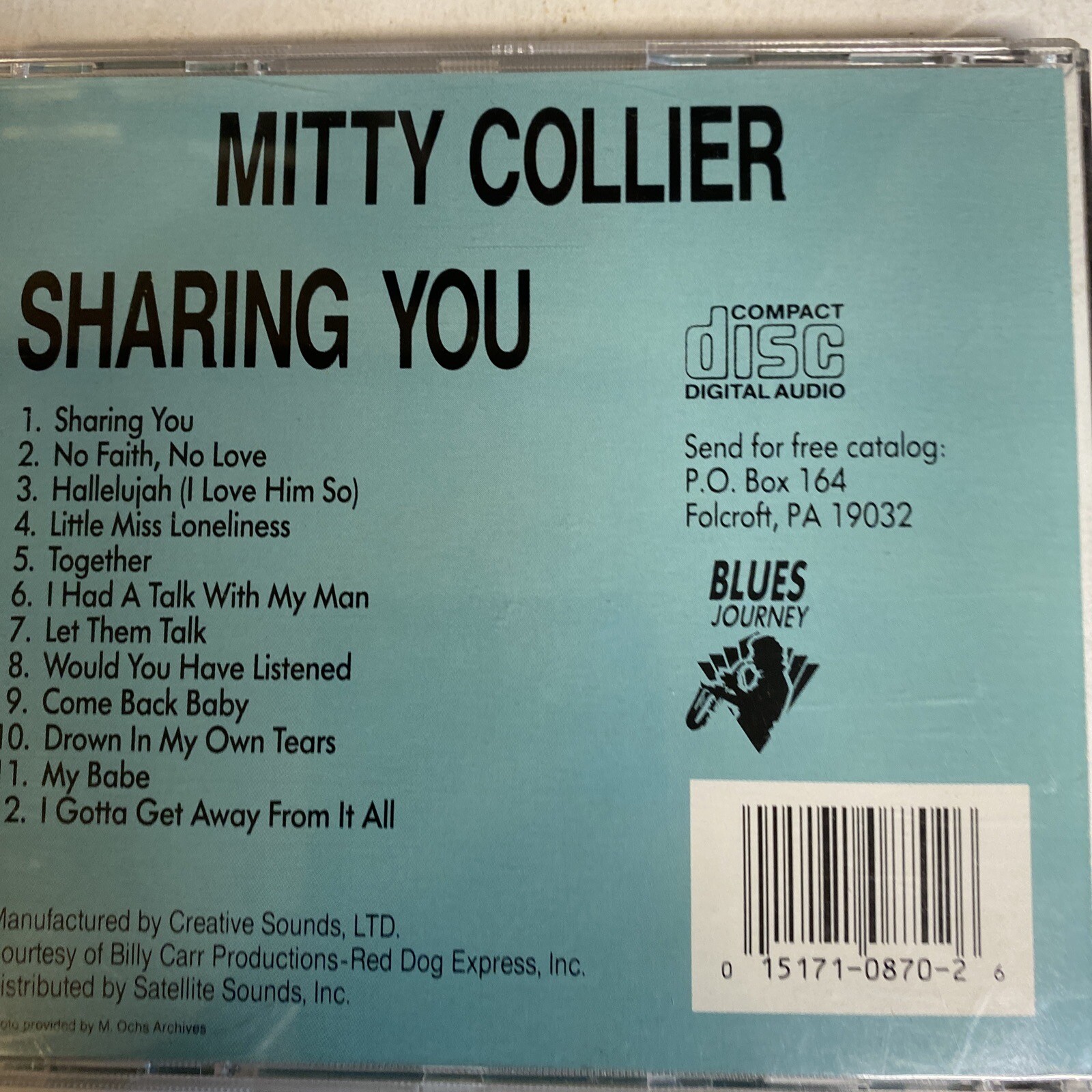 Mitty Collier - Sharing You Ultra Rare 12 Song Soul Music CD!- Blues ...