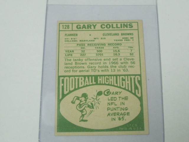 Gary Collins Autographed Trading Card Cleveland Browns | eBay