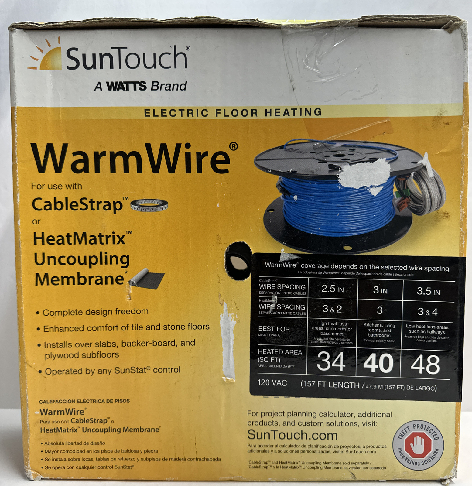 SunTouch Floor Warming WarmWire 30sq. ft. 120-Volt Radiant Heating Wire ...