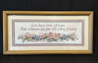 VTG Home Interiors Framed Picture "Each Day is God's" 19" x 9" Charles ...