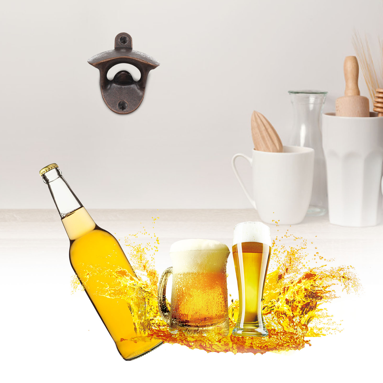 10 Vintage Bronze Wine Wall Mounted Beer Brewery Party Bottle Opener ...