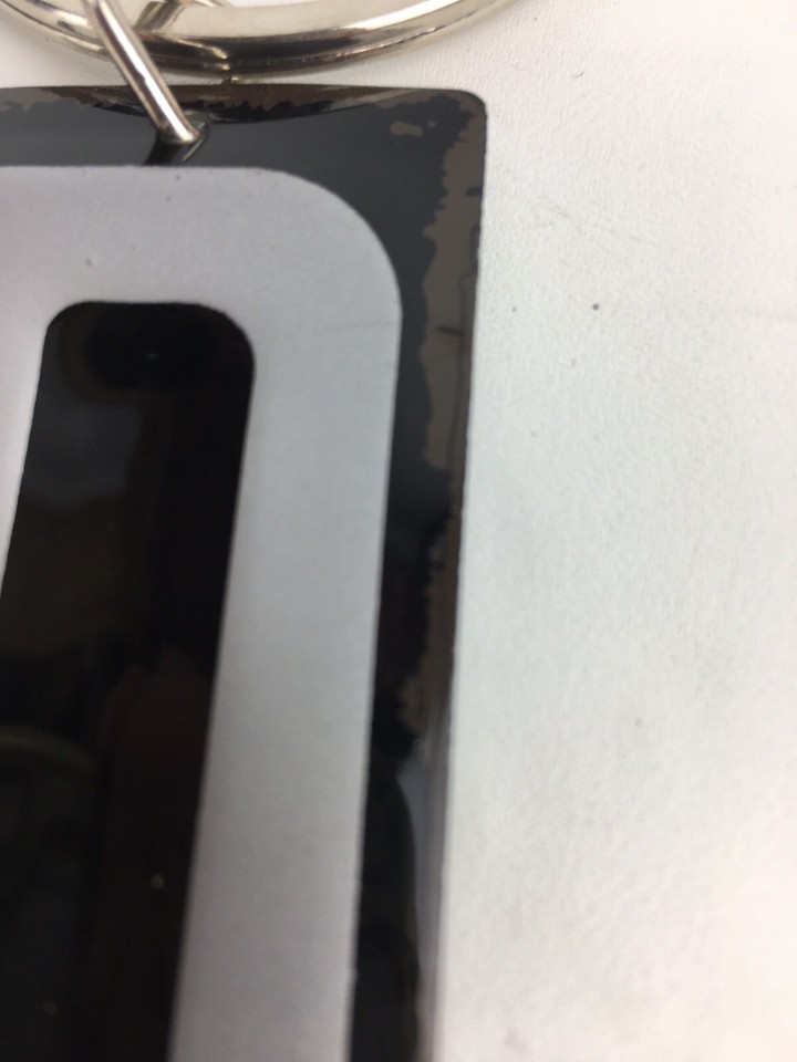 Letter D Keychain Metal Rectangle Black Silver Colored | eBay