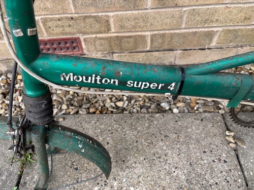 super 4 moulton frame + crank set with reflector block pedals to ...