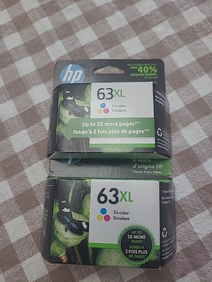 HP 63XL High Yield Tri-color Ink Cartridge X 2 (F6U63AN) 889296267416| eBay