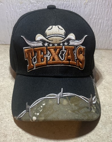 VERY NICE TEXAS CAP/Golden Lion- adjustable-mostly black w/EMBROIDERED ...