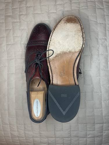 Allen Edmonds Size 8B McAllister Wingtip Oxfords Burnished Merlot | eBay