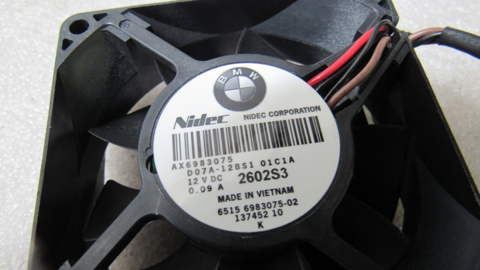 09-20 BMW F10 F06 F12 F13 F07 GT F01 F02 E90 E92 MODULE COOLING FAN OEM ...
