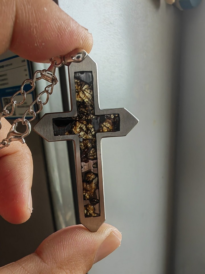 Sericho PALLASITE Meteorite Pendant CROSS Meteorite Necklace Jewelry ...