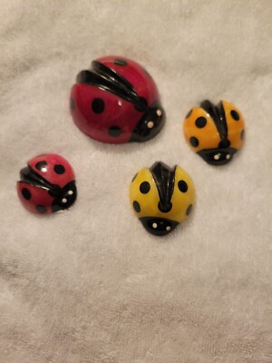 Glass Ladybug paperweight set | eBay