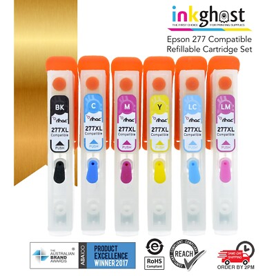 Refillable Cartridge Set compatible with Epson XP 970 printer using 277 ...