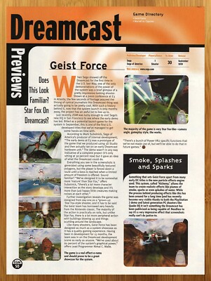 1999 Geist Force Sega Dreamcast PREVIEW Print Ad/Poster Video Game Art ...