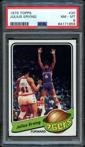 1979 Topps BkB Card # 20 Julius Erving Philadelphia 76ers HOF PSA NM-MT ...