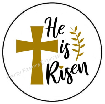 HE IS RISEN EASTER ENVELOPE SEALS LABELS STICKERS PARTY FAVORS | eBay
