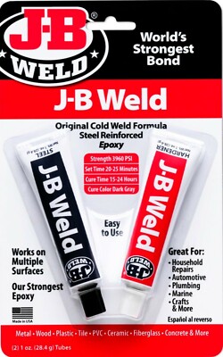 JB Weld Original Cold Weld Epoxy Steel Reinforced Strong Bond Adhesive ...