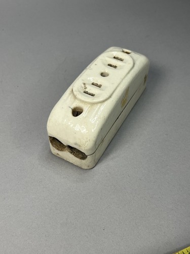 Vintage Porcelain Products PP Inc Electrical Outlet Dual Receptacle Arc ...