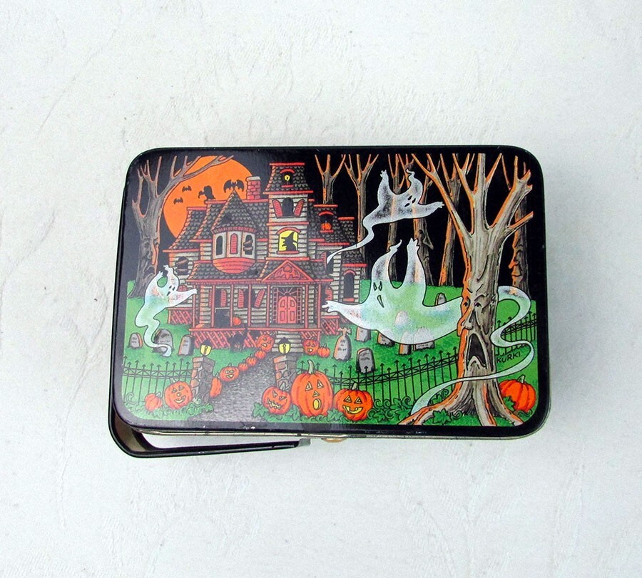 Keller Charles Philadelphia Halloween Tin Haunted House Ghosts Jack o ...