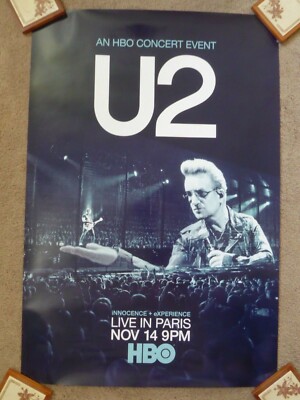 U2 HBO Promo Concert Poster for Canceled Paris Nov 14, 2015 Show M ...