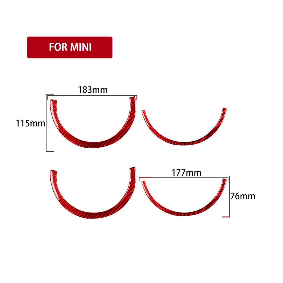 For Mini Cooper R56 R57 2006-2015 Red Carbon Fiber Interior Dashboard ...