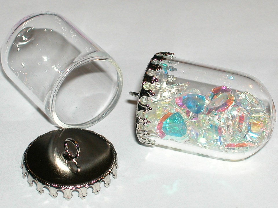 1pc Large Glass Round Bell Pendant Locket globe Charm wide mouth ...