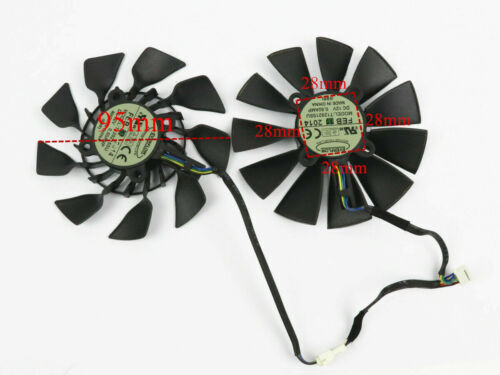 Pair Fans Cooler Fan For ASUS GTX 980 970 GTX 780Ti T129215SU 95mm ...