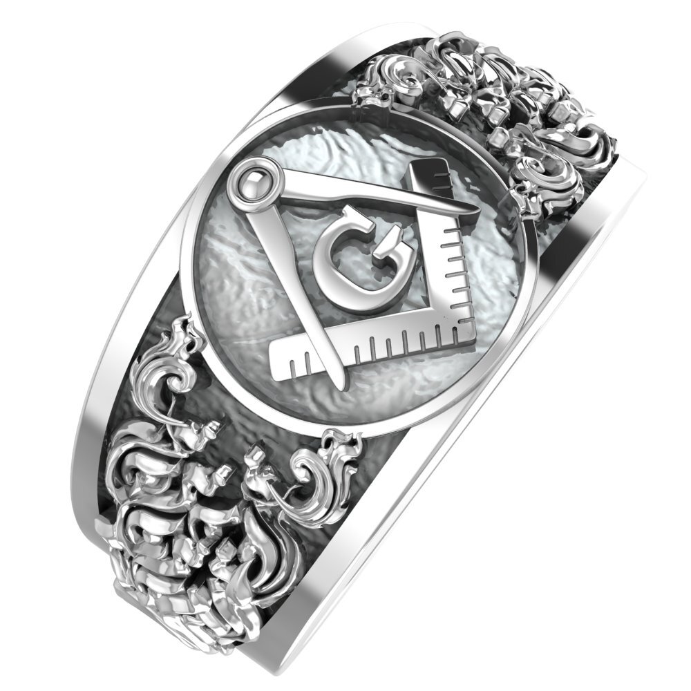 925 Sterling Silver Master Freemason Masonic Band Ring | eBay