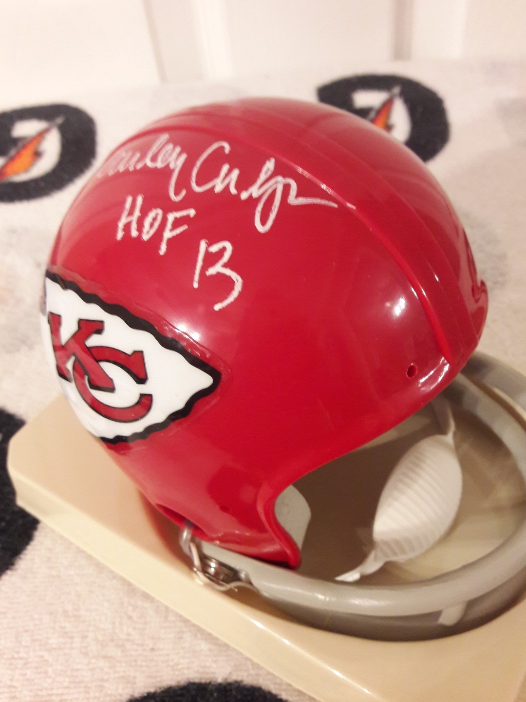 CURLEY CULP Signed 2 BAR CHIEFS Mini Helmet AUTOGRAPHED w/ "HOF '13 ...