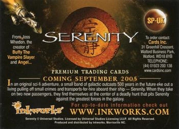 SERENITY PROMO CARD SP-UK BY INKWORKS SPUK | eBay