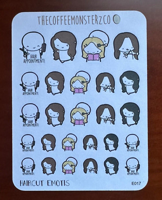 new tcmc the coffee monsterz co haircut e017 stickers sheet older stock ...