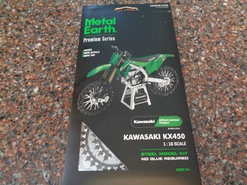 Fascinations Metal Earth Kawasaki KX450 Motorcycle 3D Model Kit Premium ...