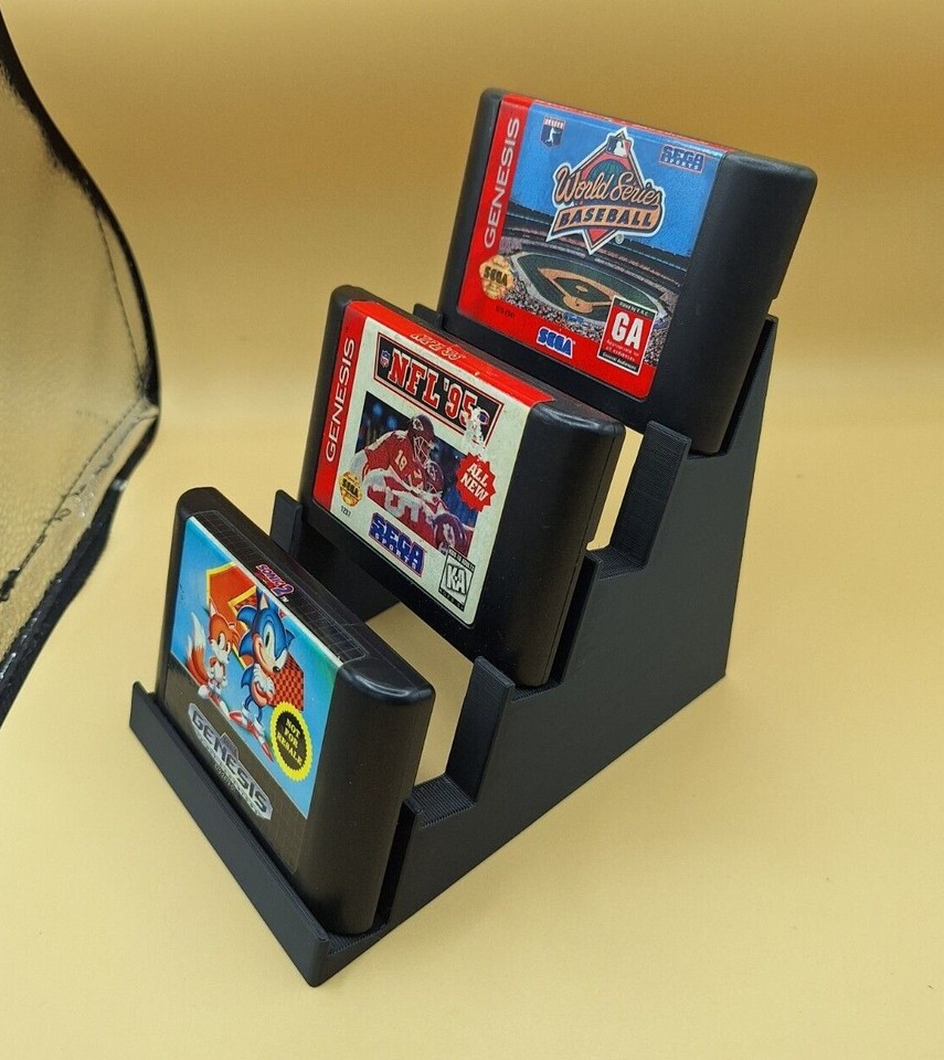 Sega Genesis Game Cartridge Display Stand, Tiered, Up To 5 Carts, 3D ...