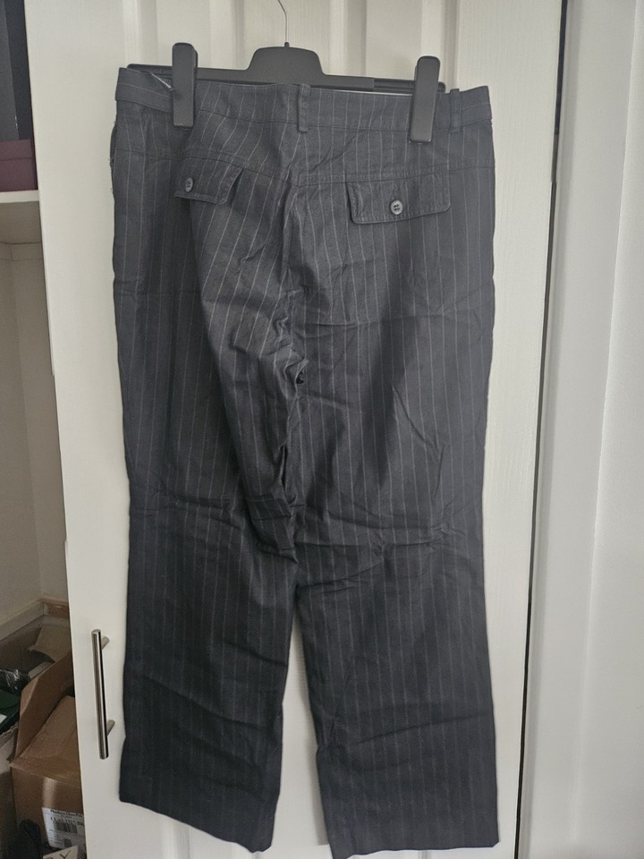 Sportscraft Womens Cropped Pants Size 18 Blue With White Pinstripe ...