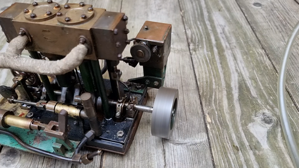 Live steam twin cylinder marine engine with water pump & mechanical ...