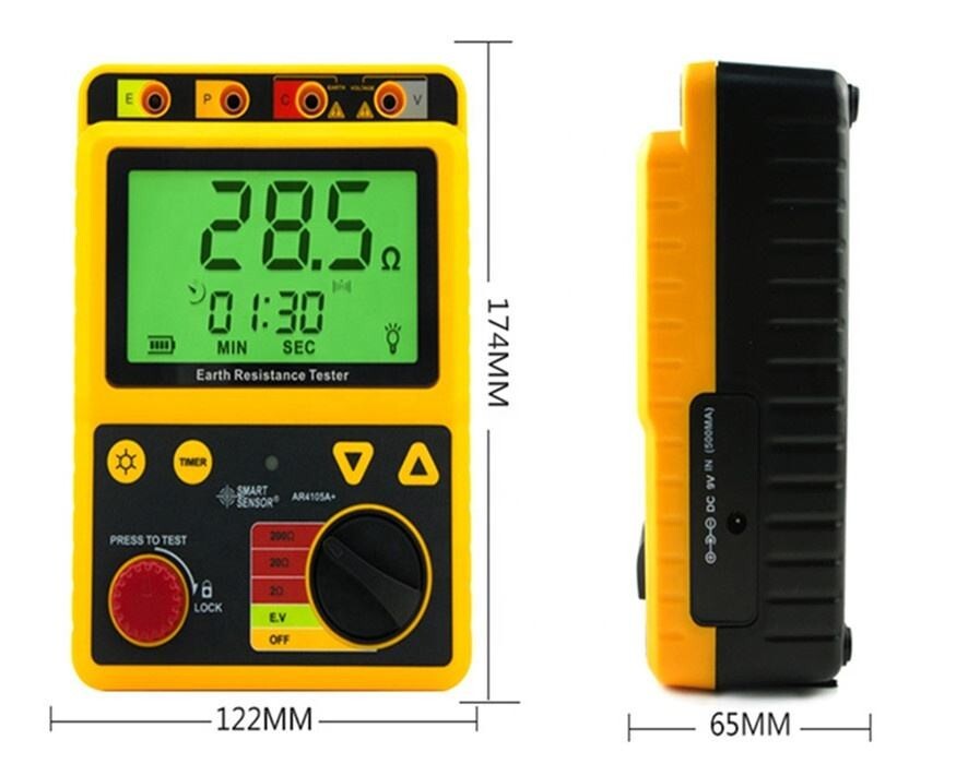 Earth Resistance Tester Digital Resistance Tester Earth Ground ...