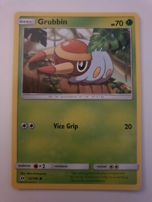 Grubbin 13/149 Common Sun & Moon Pokemon Card Near Mint | eBay
