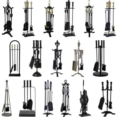 Companion Set Fireplace Coal Hod Black Cast Iron Tools Brush Shovel ...