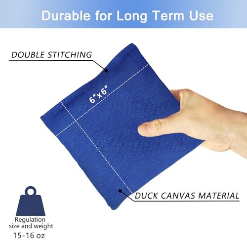 Cornhole Bags Set of 8, Weather Resistant Corn Hole Bags Blue & Gray | eBay