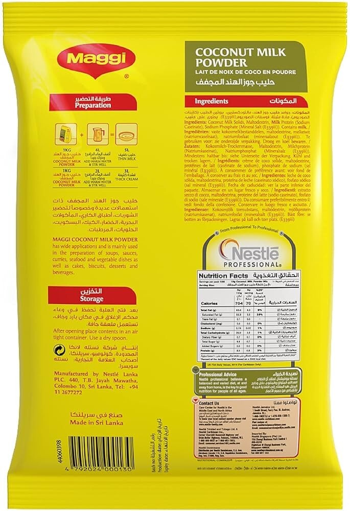 MAGGI COCONUT MILK POWDER , 1 kg /Real Coconut Milk Powder / Nestle ...