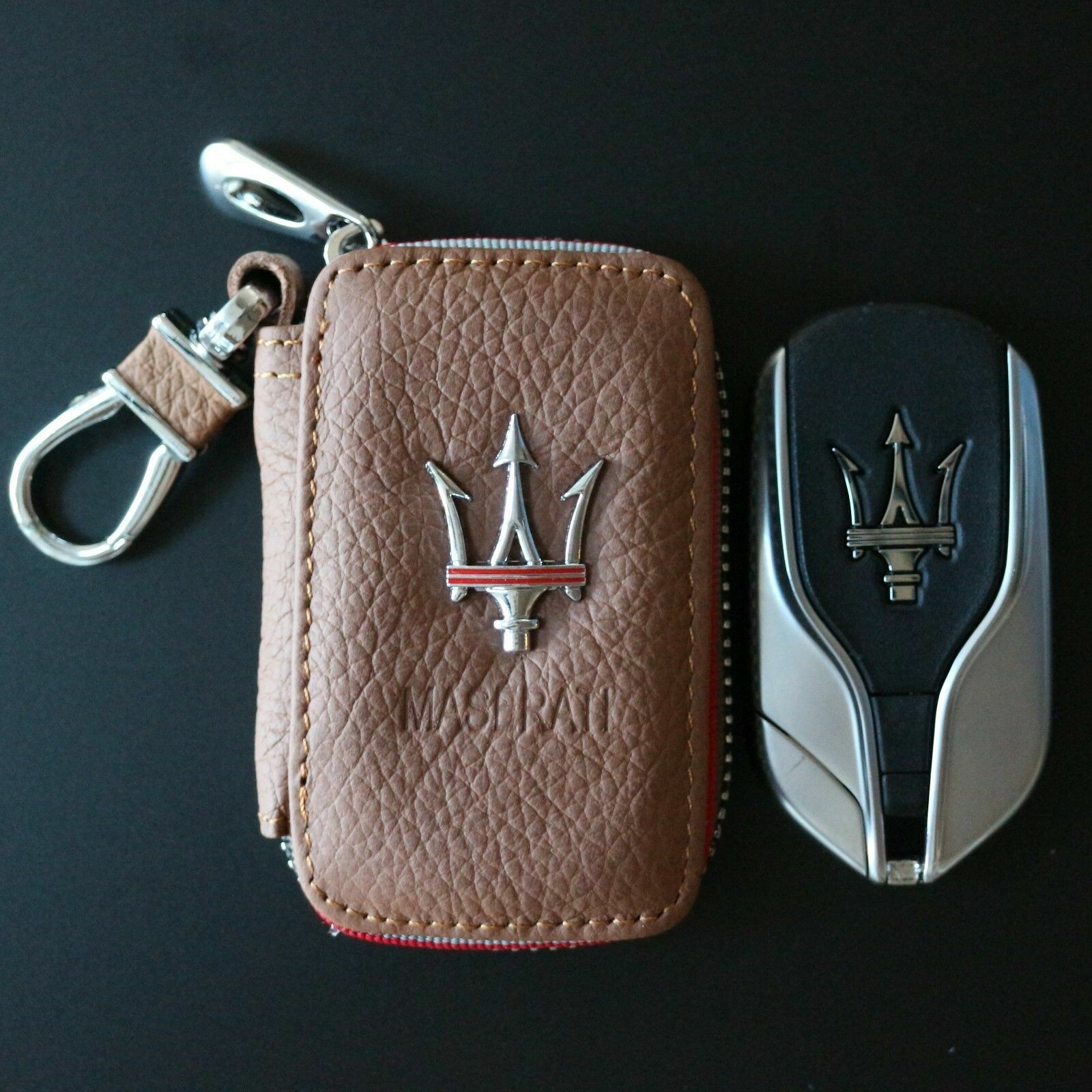 Maserati Levante Quattroporte Ghibli Handstitched Leather Key Ring ...