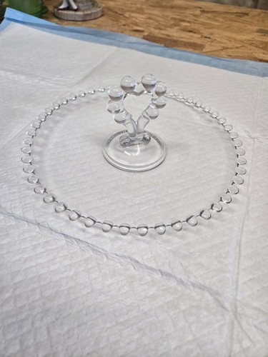 Vintage Imperial Glass Candlewick Serving Platter with Handle 8 1/4 ...